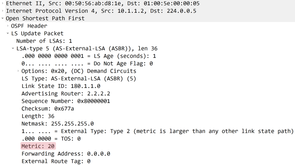 OSPF Max Metric – external-lsaオプション | ゆるふわねっとわーく